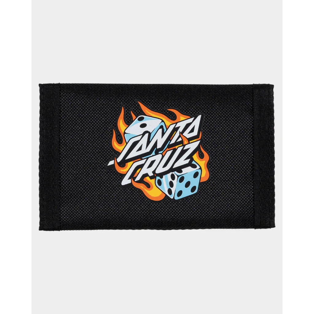 Santa Cruz Flaming Dice Dot Velcro Wallet